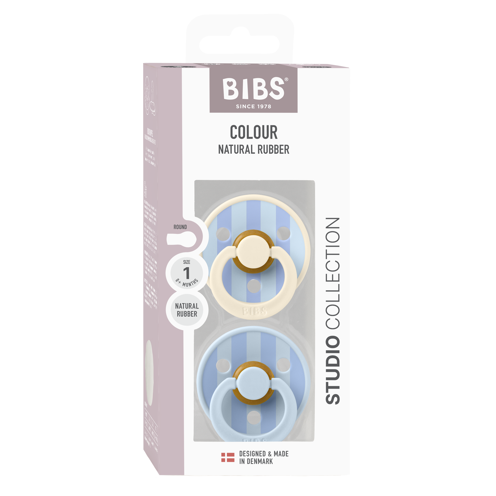 Bibs pacifier Baby Blue & Dusty Blue, 0-6m - Bears And Pears