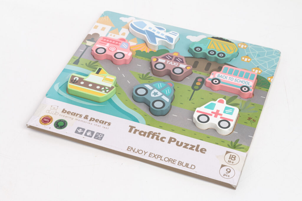 Wooden Trafiic Puzzle - Bears And Pears